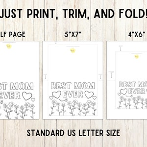 Mother's Day Coloring Card, Mothers Day Activity, Printable Card for ...