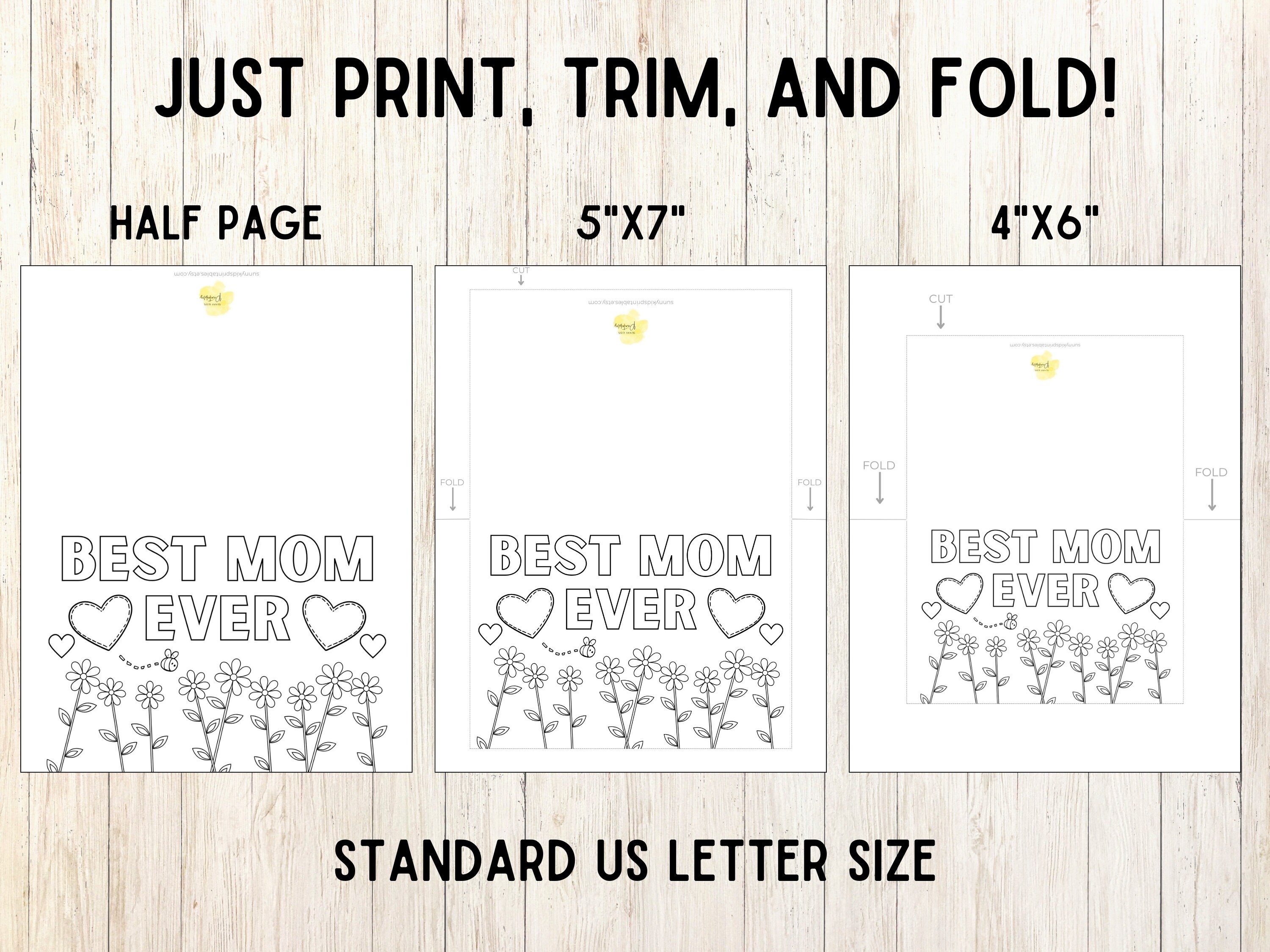 Mother's Day Coloring Card, Mothers Day Activity, Printable Card for ...