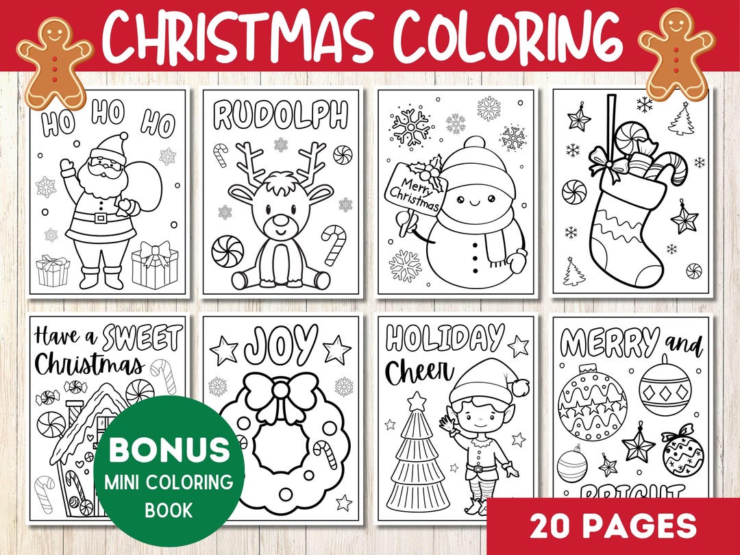 Christmas Coloring Sheets, Santa Coloring Pages, Holiday Coloring Book ...
