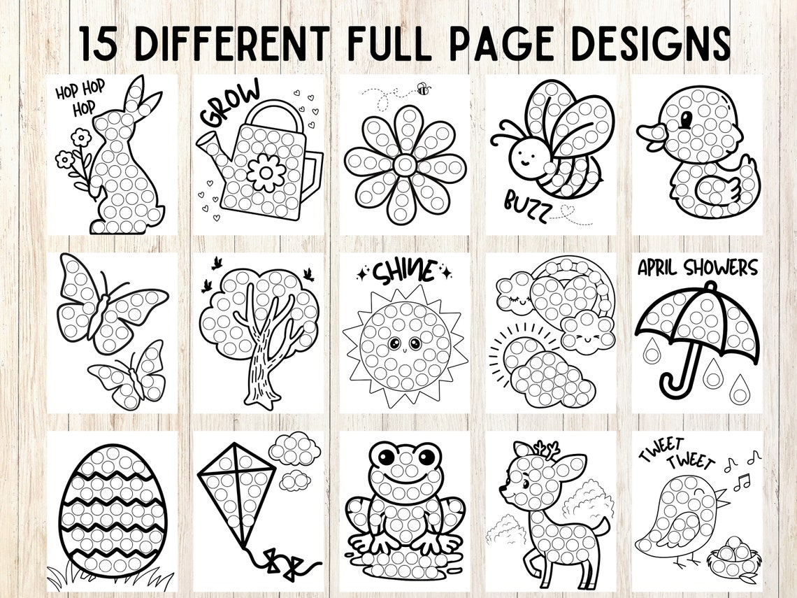 Spring Dot Marker Printable, Spring Coloring, Do a Dot Coloring ...