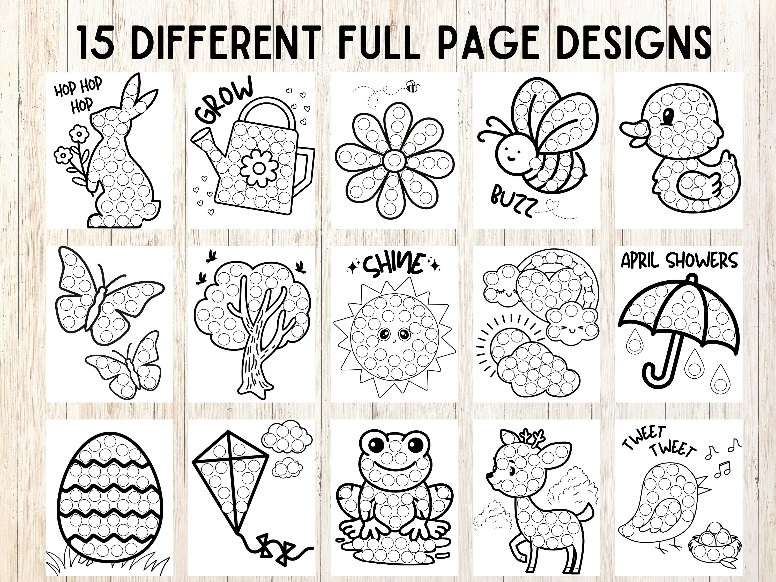 Spring Dot Marker Printable, Spring Coloring, Do a Dot Coloring ...