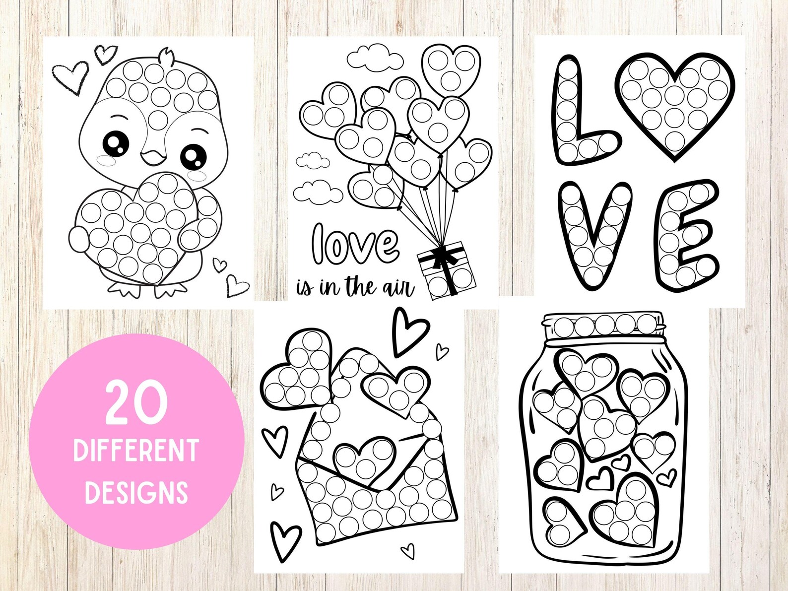 Valentine Dot Marker Pages, Toddler Fine Motor Activity, Montessori ...
