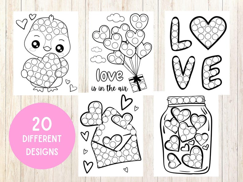 Valentine Dot Marker Pages, Toddler Fine Motor Activity, Montessori ...
