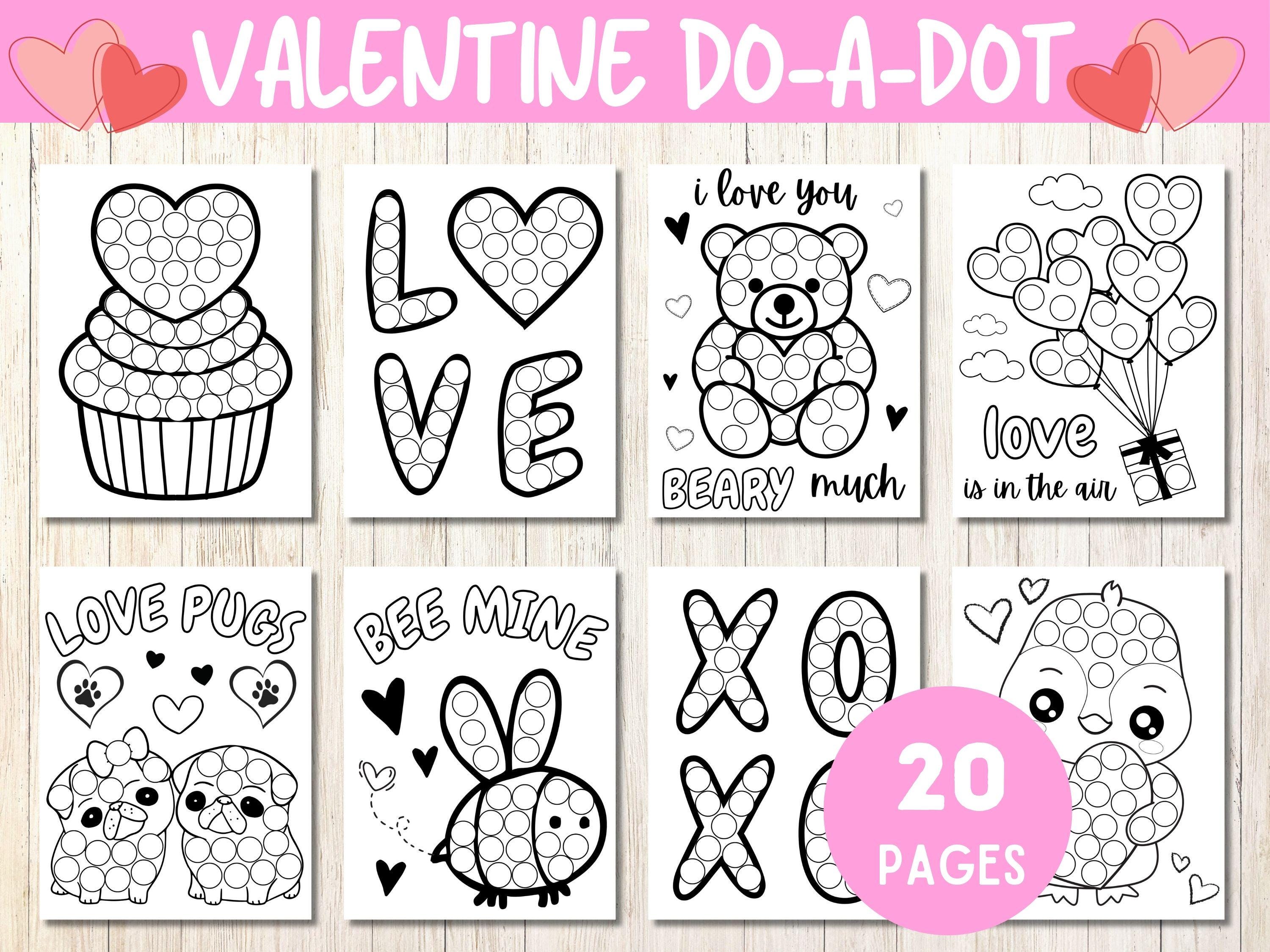 Valentine Dot Marker Pages, Toddler Fine Motor Activity, Montessori ...