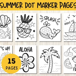 Summer Dot Marker Pages, Do a Dot Coloring Activity, Toddler Summer ...