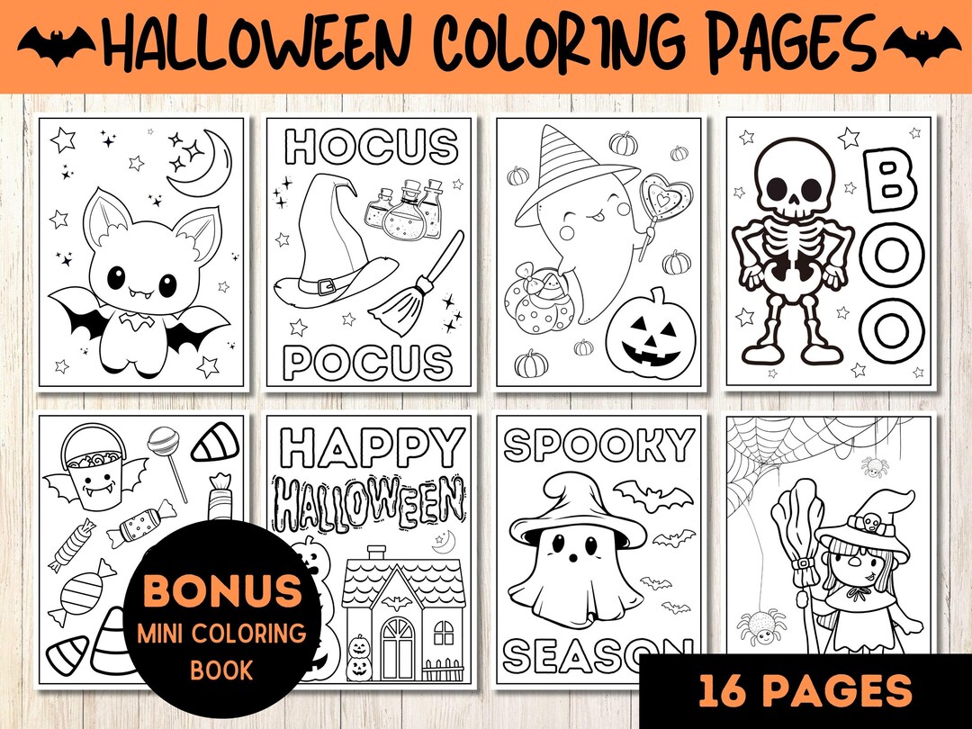 Halloween Coloring Book, Trick or Treat Coloring, October Coloring ...