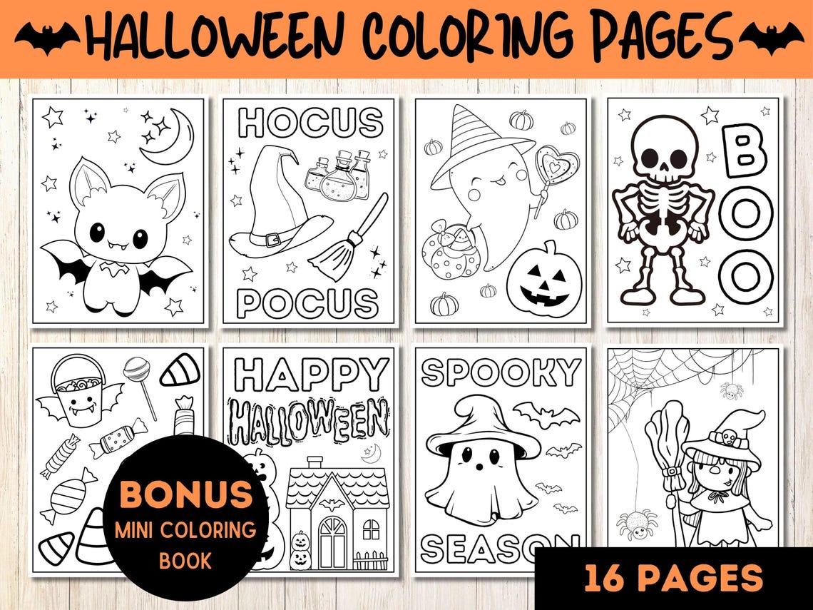 Halloween Coloring Pages, Spooky Coloring, Halloween Party Coloring ...