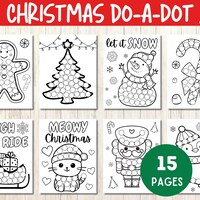 Christmas Do-a-dot Printables | Holiday Dot Marker Activity (instant ...