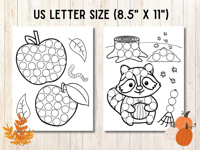 Fall Dot Marker Pages, Do a Dot Coloring Activity, Toddler Autumn ...