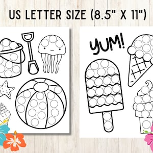 Summer Dot Marker Pages, Do a Dot Coloring Activity, Toddler Summer ...