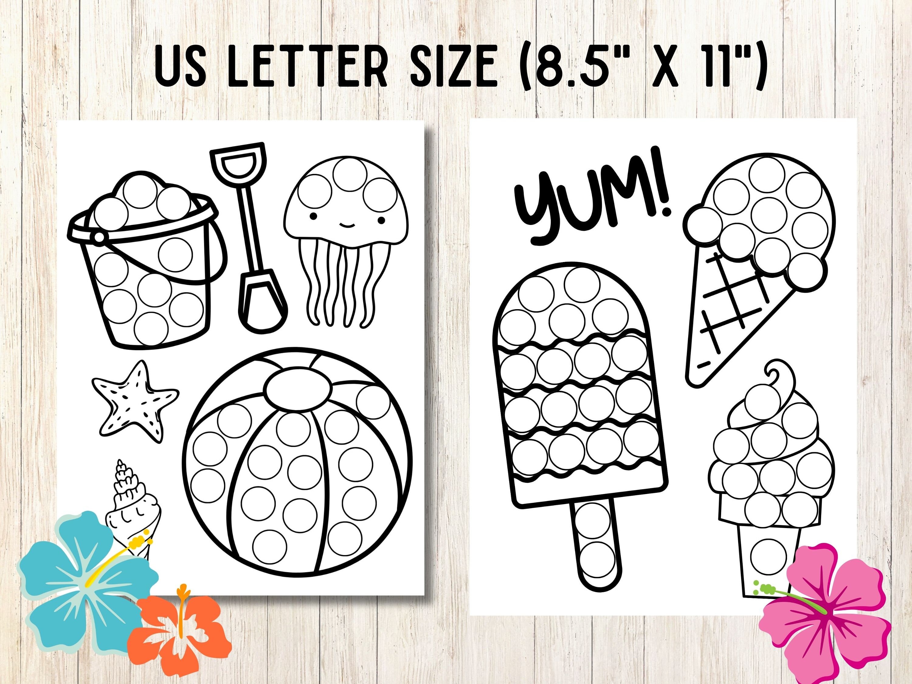 Summer Dot Marker Pages, Do a Dot Coloring Activity, Toddler Summer ...