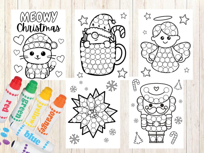 Christmas Dot Marker Pages, Toddler Fine Motor Activity, Montessori ...