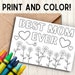 Mother's Day Coloring Card, Mothers Day Activity, Printable Card for ...