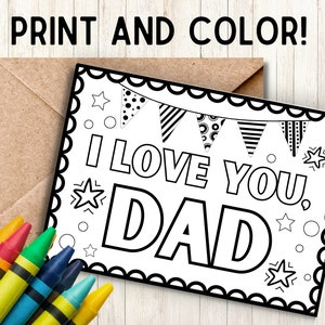 Father's Day Coloring Card, Fathers Day Coloring, Father's Day Activity ...