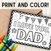 Father's Day Coloring Card, Fathers Day Coloring, Father's Day Activity ...