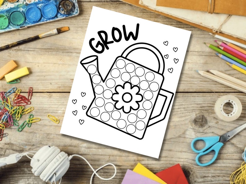 Spring Dot Marker Printable, Spring Coloring, Do a Dot Coloring ...