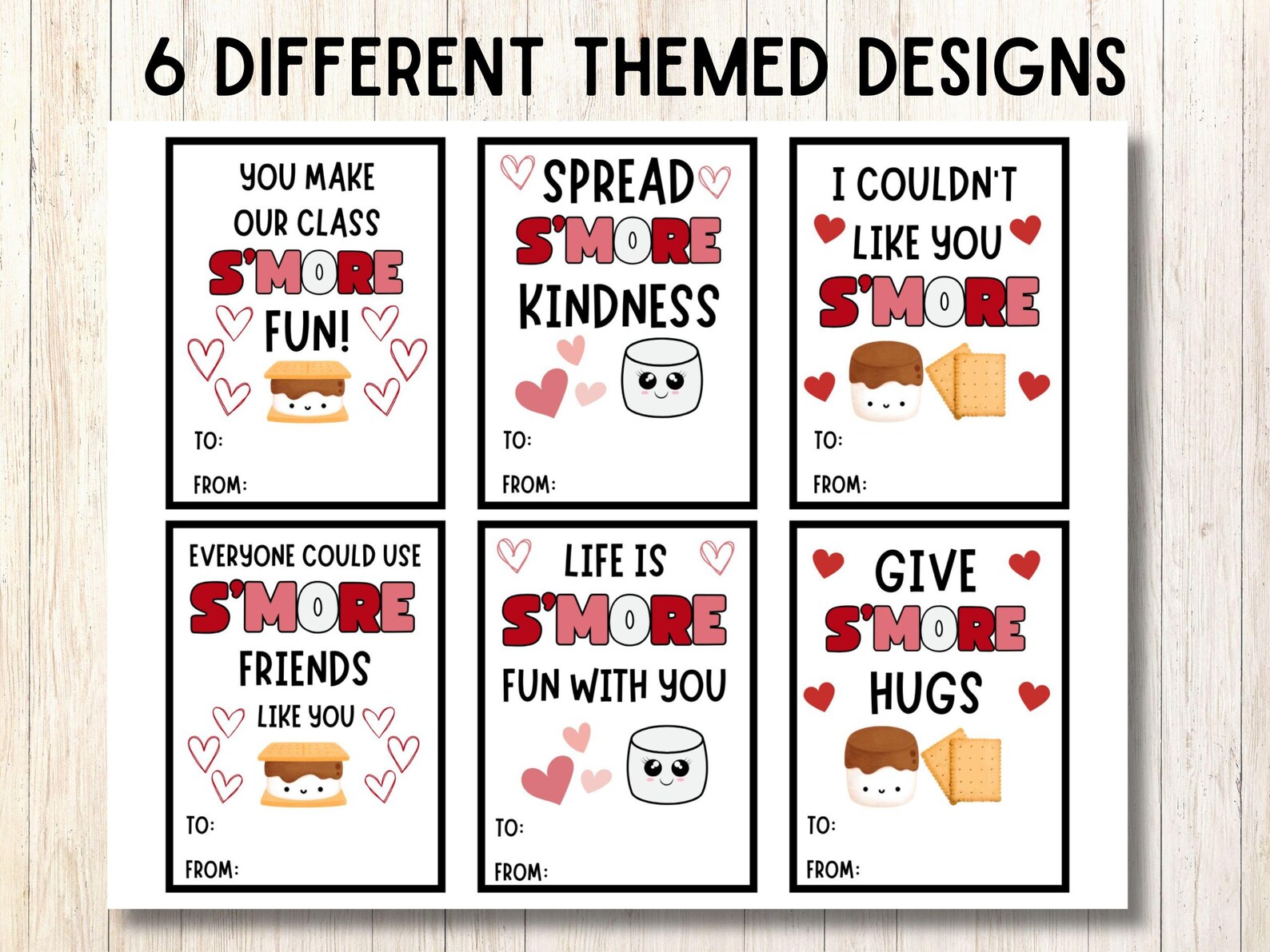 S'mores Valentines, Preschool Valentine Cards, Smores Gift Tags ...