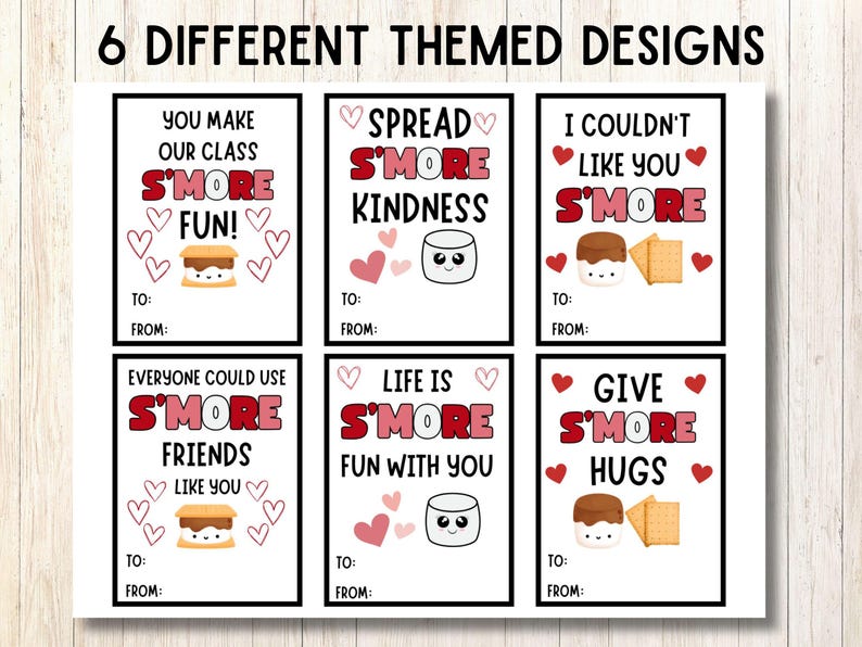 S'mores Valentines, Preschool Valentine Cards, Smores Gift Tags ...