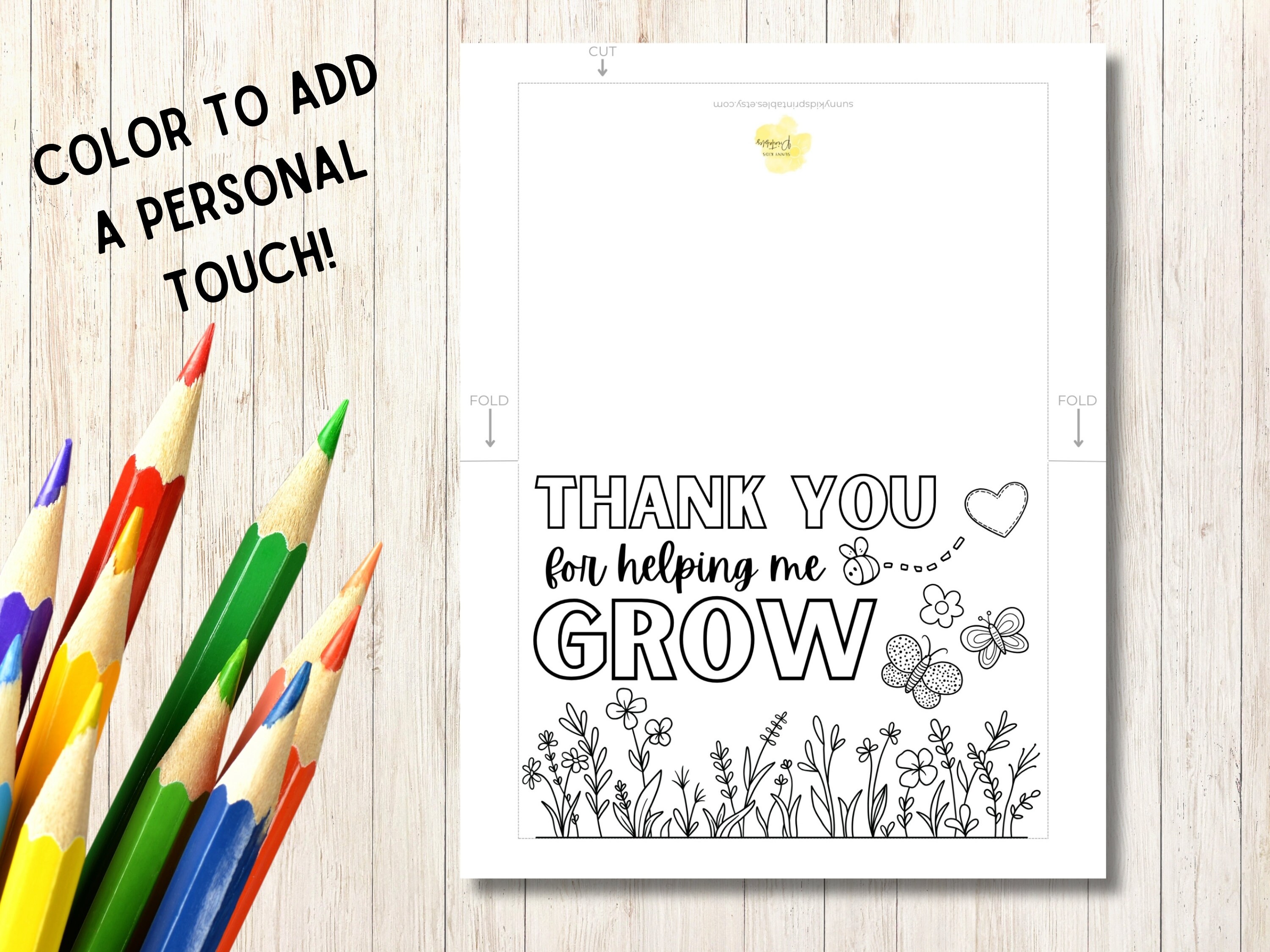 Teacher Appreciation Thank You, Teacher Coloring Card, Coloring Teacher ...