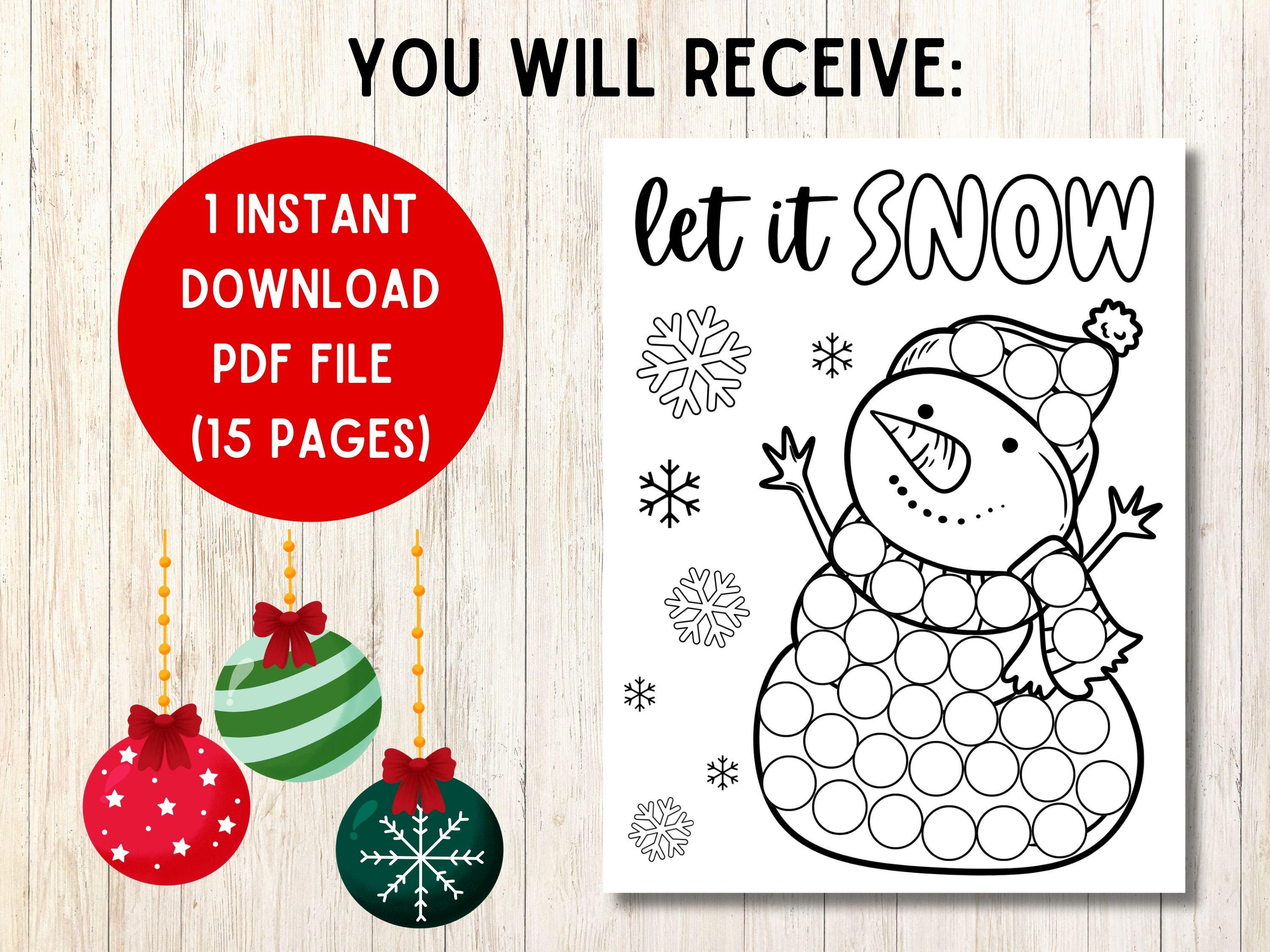 Christmas Dot Marker Pages, Toddler Fine Motor Activity, Montessori ...