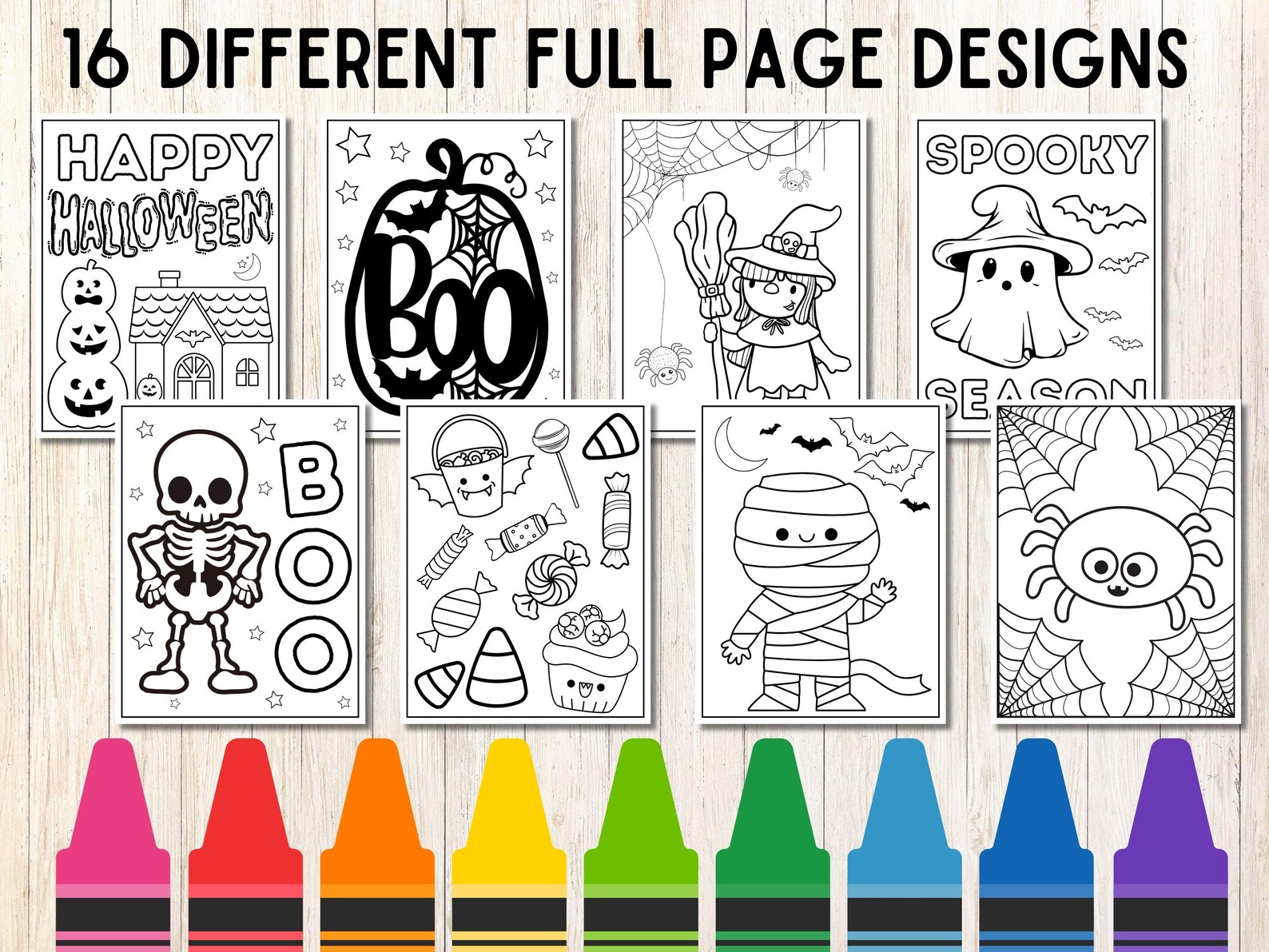 Halloween Coloring Book, Trick or Treat Coloring, October Coloring ...