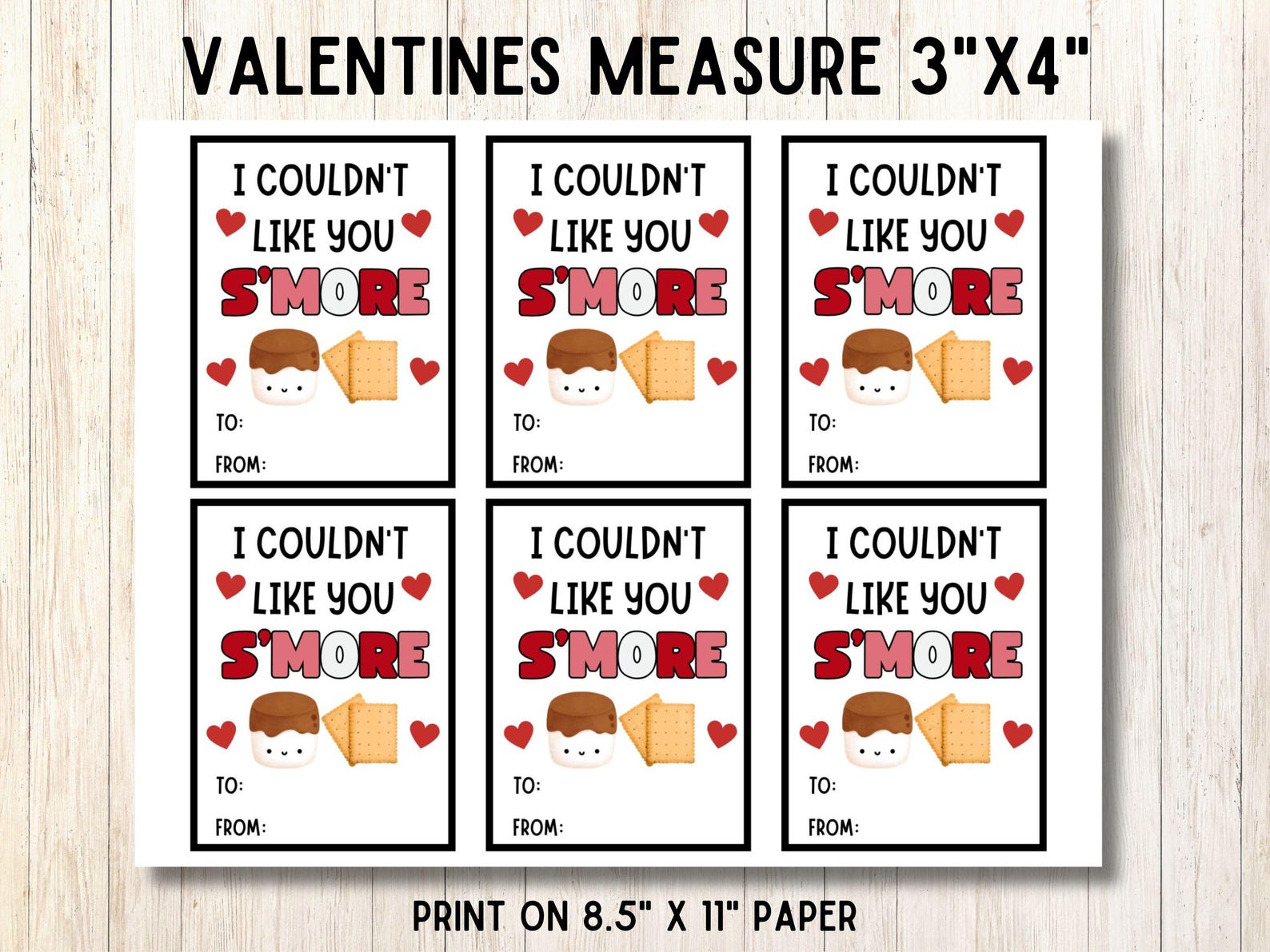 S'mores Valentines, Preschool Valentine Cards, Smores Gift Tags ...