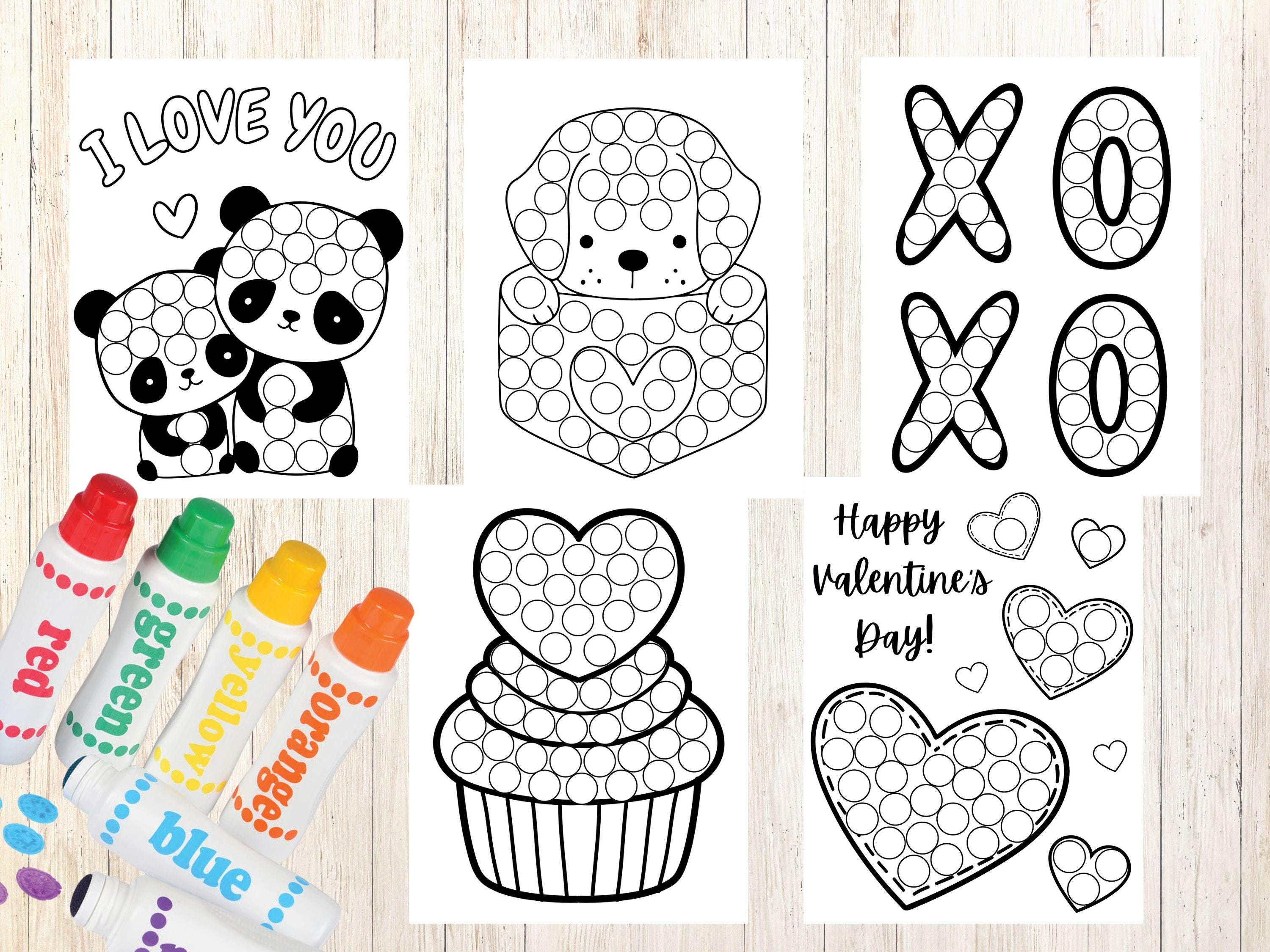 Valentine Dot Marker Pages, Toddler Fine Motor Activity, Montessori ...