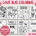 Love Bug Valentine Coloring Pages, Valentine Coloring Gift, Love Bug ...