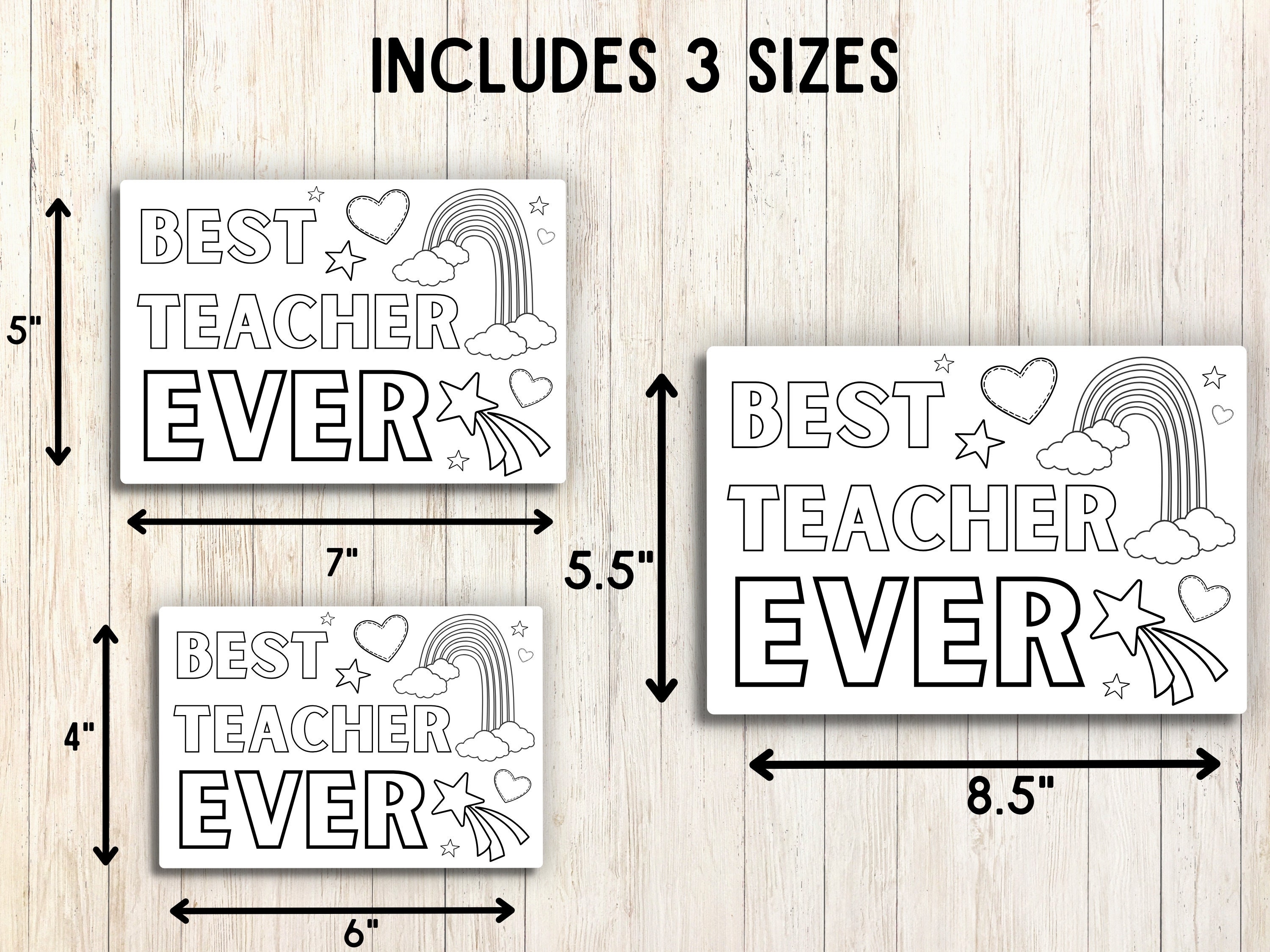 Teacher Appreciation Thank You Note, Teacher Coloring Card, Coloring ...