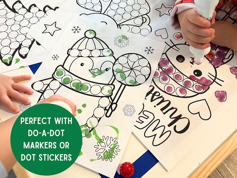Christmas Dot Marker Pages, Toddler Fine Motor Activity, Montessori ...