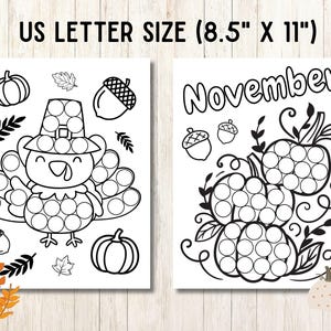 Thanksgiving Dot Marker Pages, Toddler Fine Motor Activity, Montessori ...