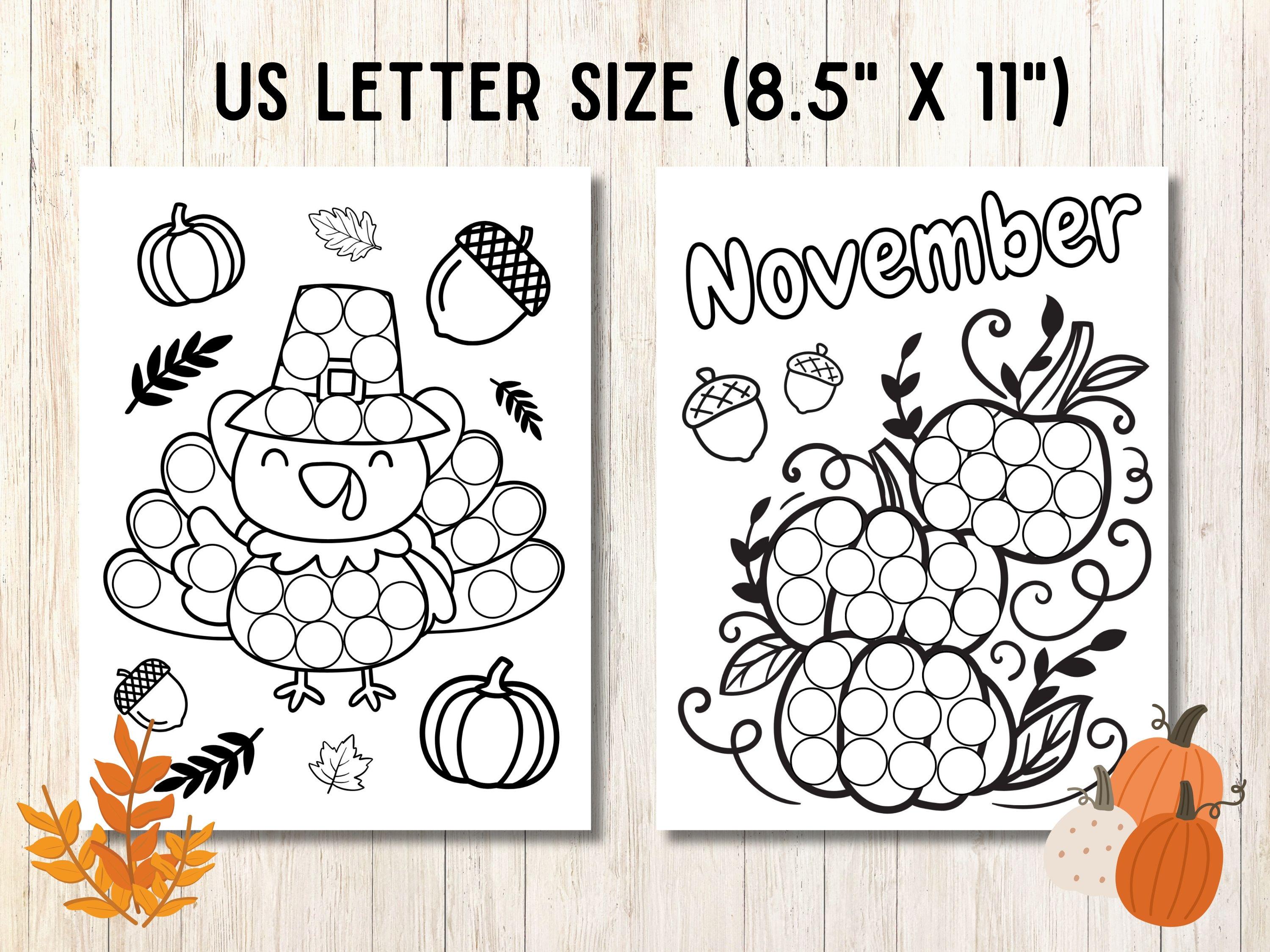 Thanksgiving Dot Marker Pages, Toddler Fine Motor Activity, Montessori ...