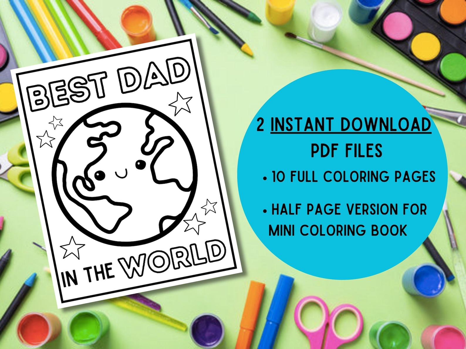 Father's Day Coloring, Coloring Gift for Dad, Preschool Father's Day ...