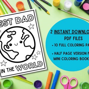Father's Day Coloring, Coloring Gift for Dad, Preschool Father's Day ...