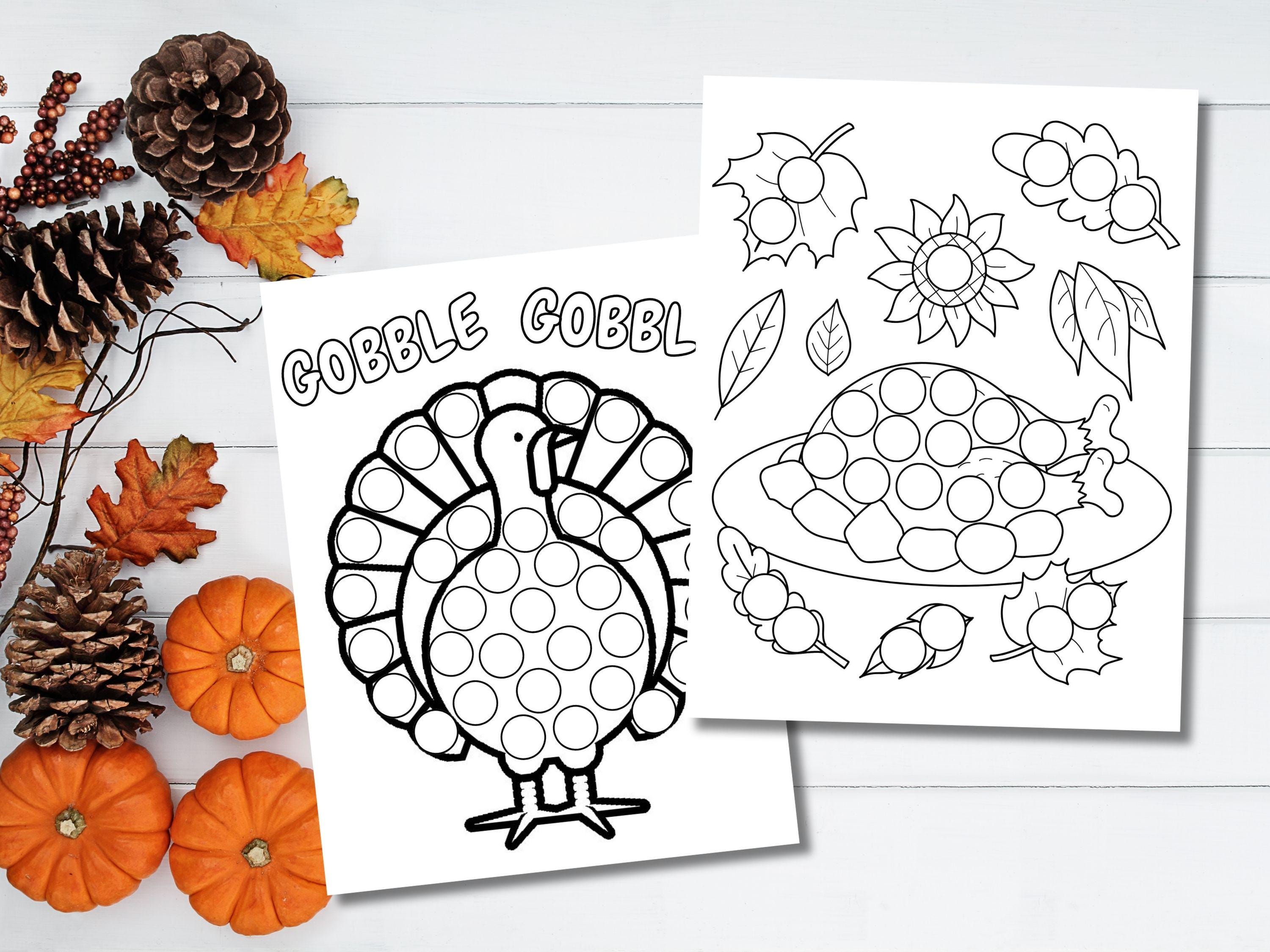 Thanksgiving Dot Marker Pages, Toddler Fine Motor Activity, Montessori ...