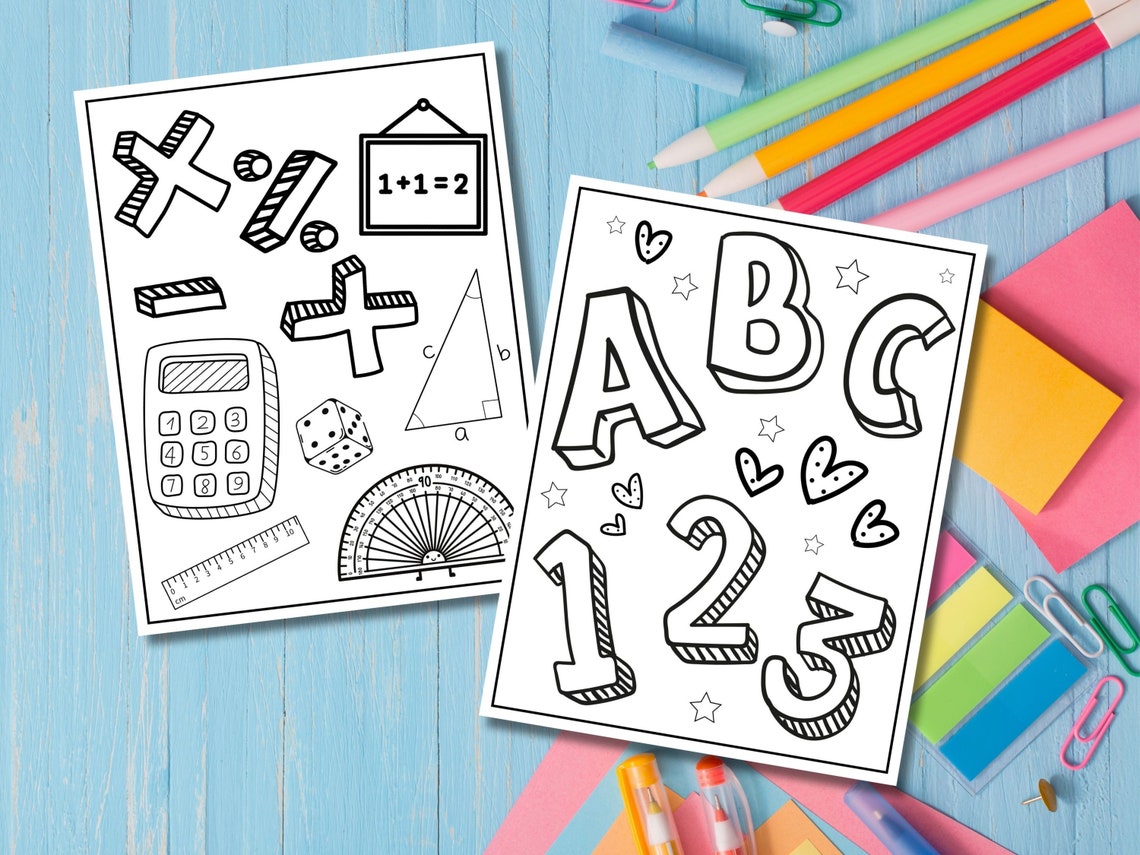 Back to School Coloring Pages, First Day of School Coloring, Student ...