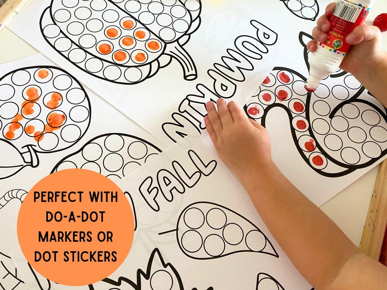 Fall Dot Marker Pages, Do a Dot Coloring Activity, Toddler Autumn ...