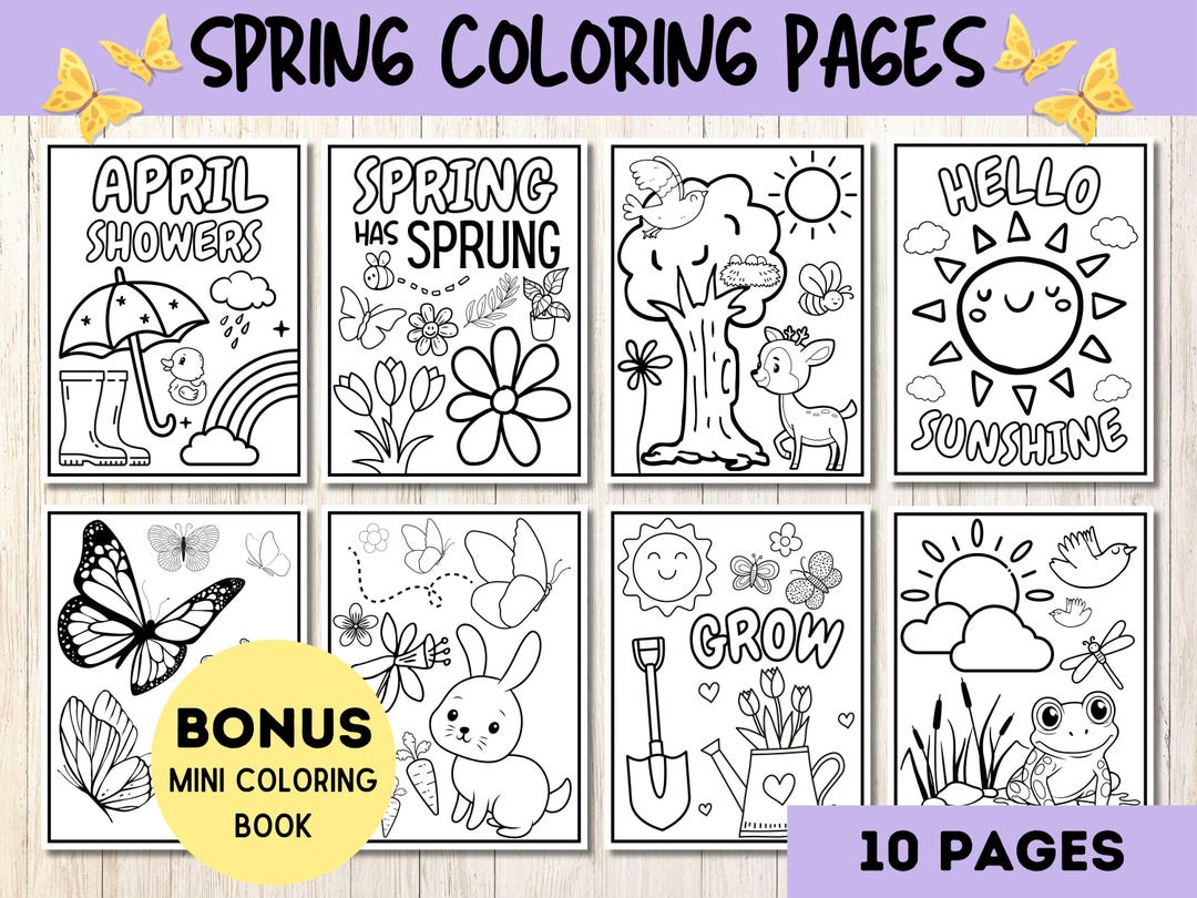 Spring Coloring Pages, Springtime Coloring, Spring Preschool Activity ...