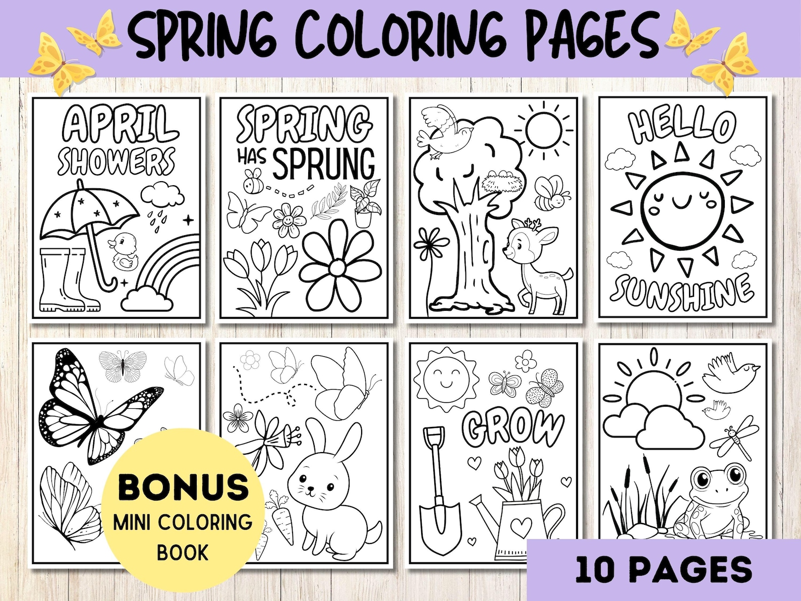 Spring Coloring Pages, Springtime Coloring, Spring Preschool Activity ...