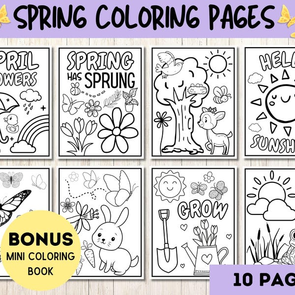 Mini Coloring Book - Etsy