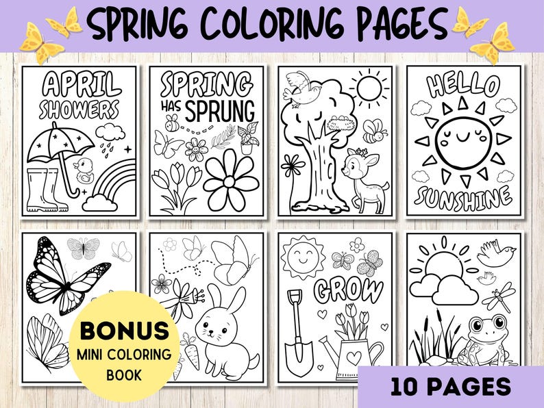 Spring Coloring Pages, Springtime Coloring, Spring Preschool Activity ...