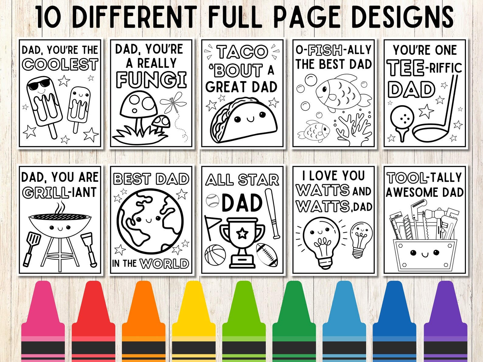 Father's Day Coloring, Coloring Gift for Dad, Preschool Father's Day ...