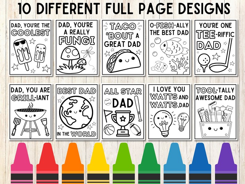 Father's Day Coloring, Coloring Gift for Dad, Preschool Father's Day ...