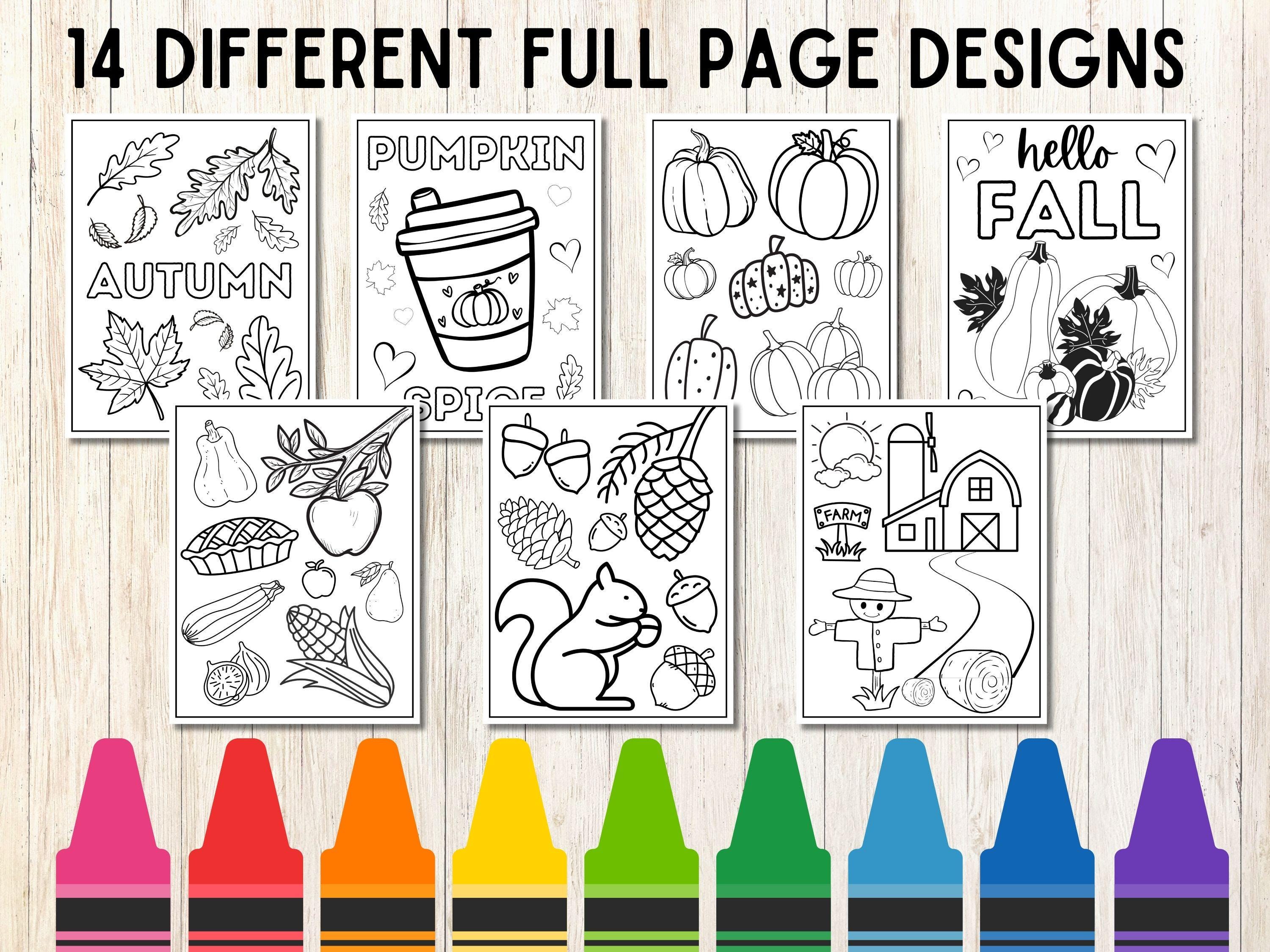 Fall Coloring Book, Autumn Coloring, October Coloring Pages, Seasons ...