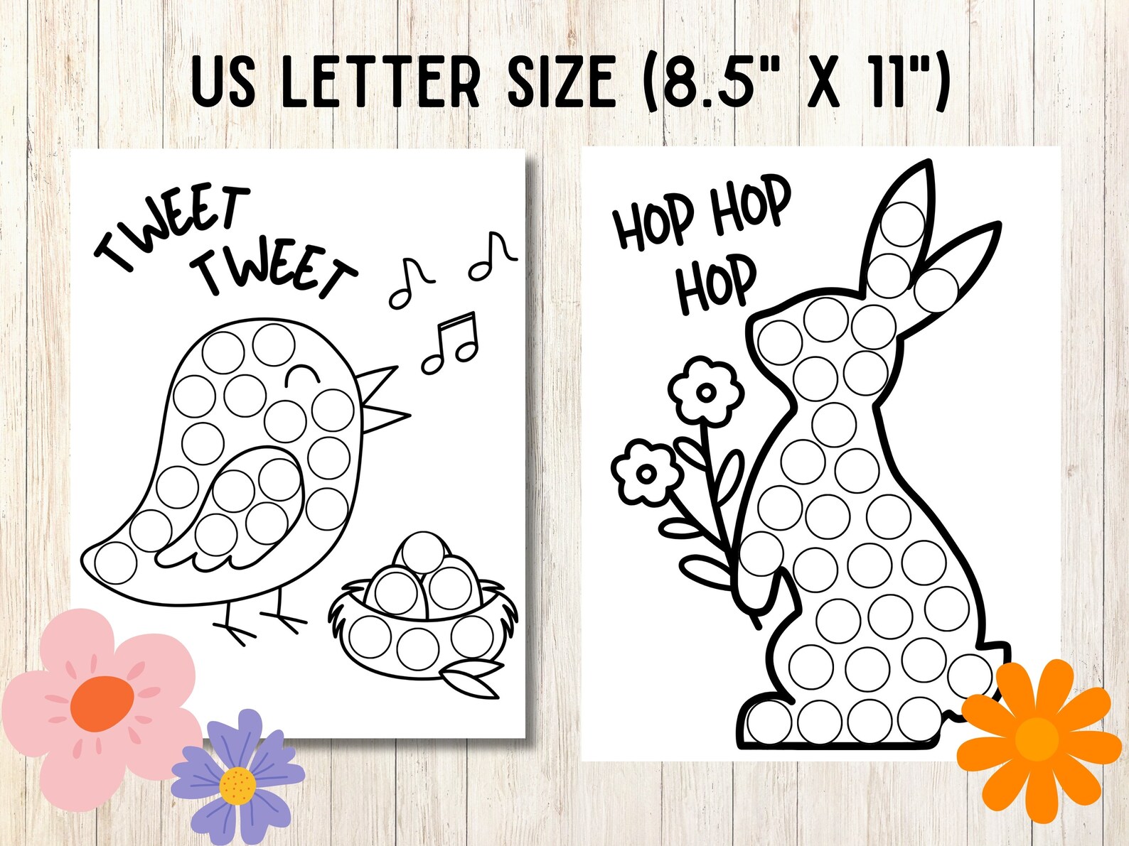 Spring Dot Marker Printable, Spring Coloring, Do a Dot Coloring ...