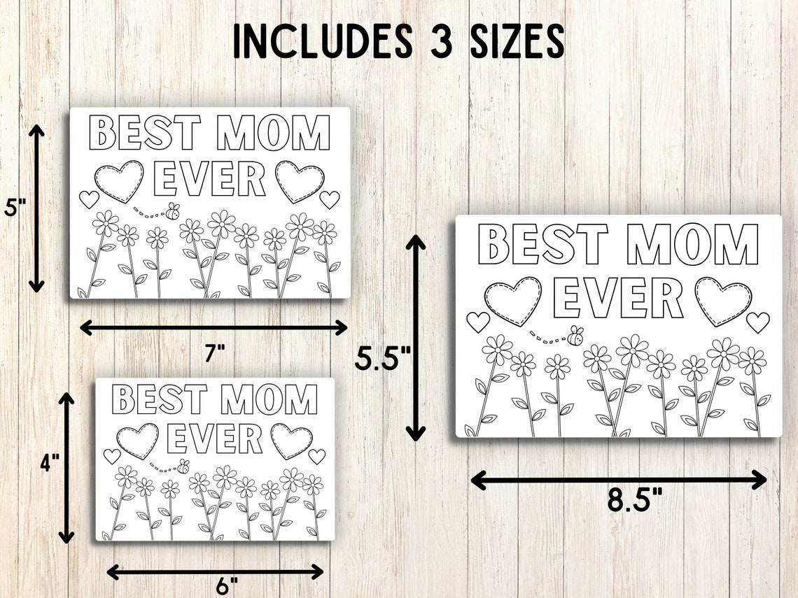 Mother's Day Coloring Card, Mothers Day Activity, Printable Card for ...