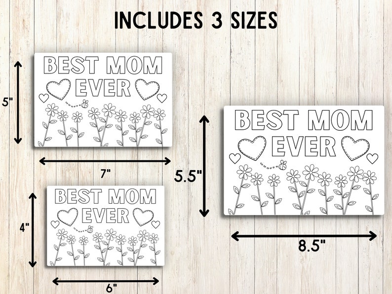 Mother's Day Coloring Card, Mothers Day Activity, Printable Card for ...