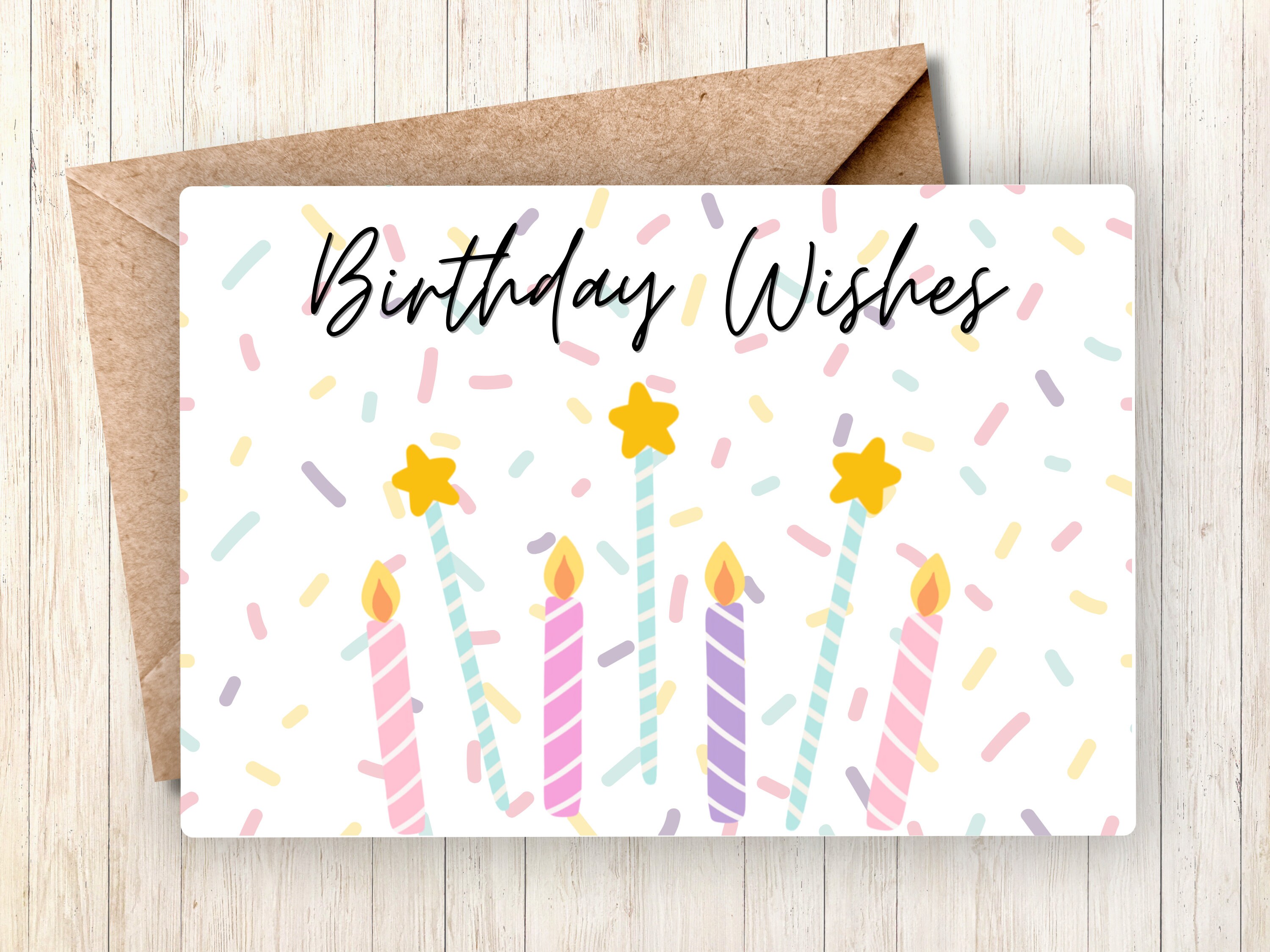 Printable Birthday Card, Birthday Candles, Card for Kids, Instant ...