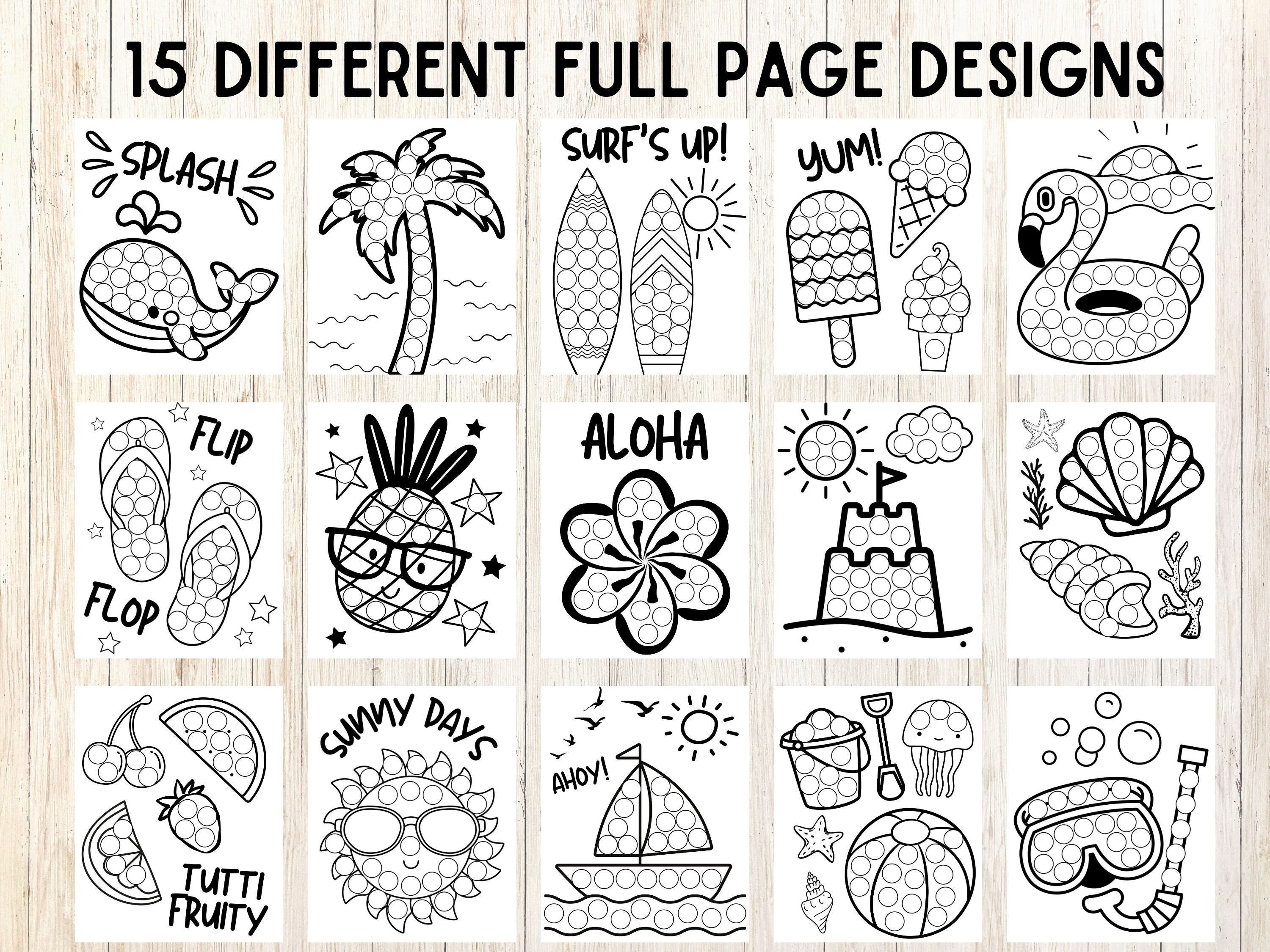 Summer Dot Marker Pages, Do a Dot Coloring Activity, Toddler Summer ...