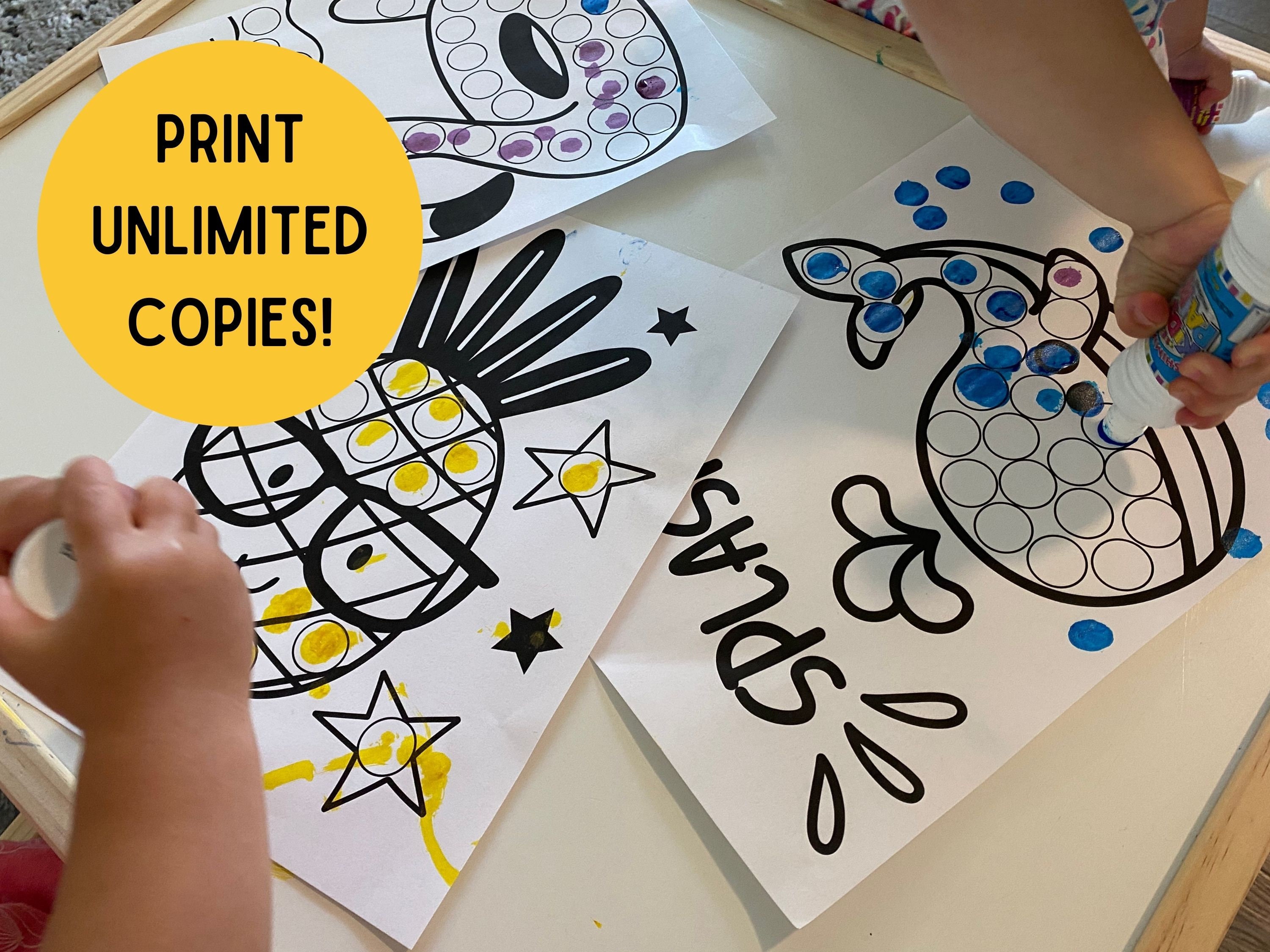 Summer Dot Marker Pages, Do a Dot Coloring Activity, Toddler Summer ...